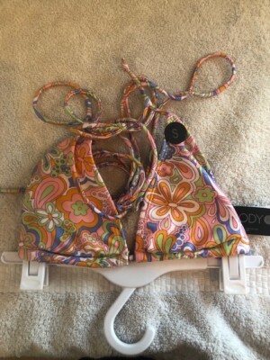 Cotton:On Body Women's Slider Triangle Bikini Top Psychedelic Floral ...