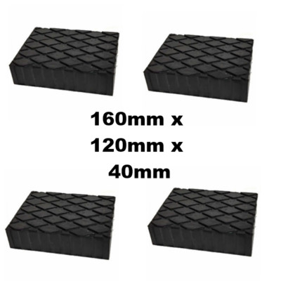 4 Piece Ramp Rubber Blocks Universal Scissor Car Lift Pads 160 x 120 x ...