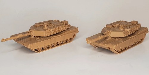 2 Pack - HO Scale - M1A2 Abrams Tank - Brown - 1:87 Scale - Mini Model ...
