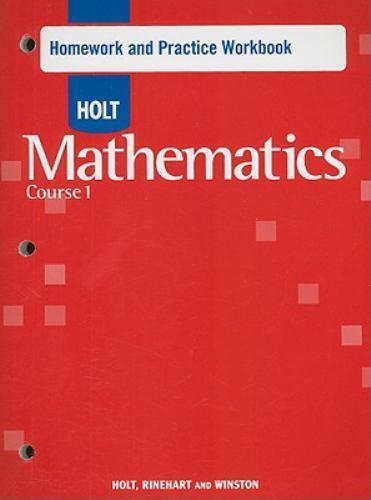 Holt Mathematics Course 1 Homework and Practice Workbook by Rinehart ...