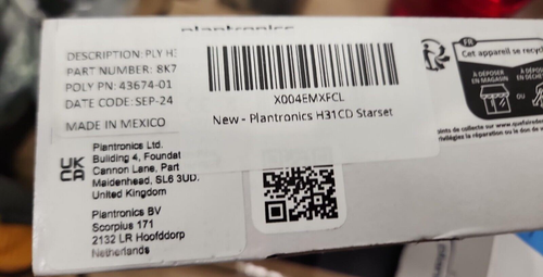 Plantronics StarSet H31/CD Ear-Hook In-ear Voice Tube QD Headset BLK ...