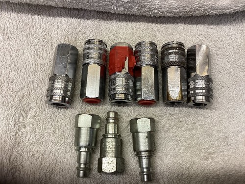 9 Pcs Fittings Air Line Compressor Hose Couplings Connectors Set 1/4 ...