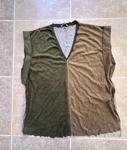 Zara wb collection sleeveless Top Mixing Fabrics size M | eBay