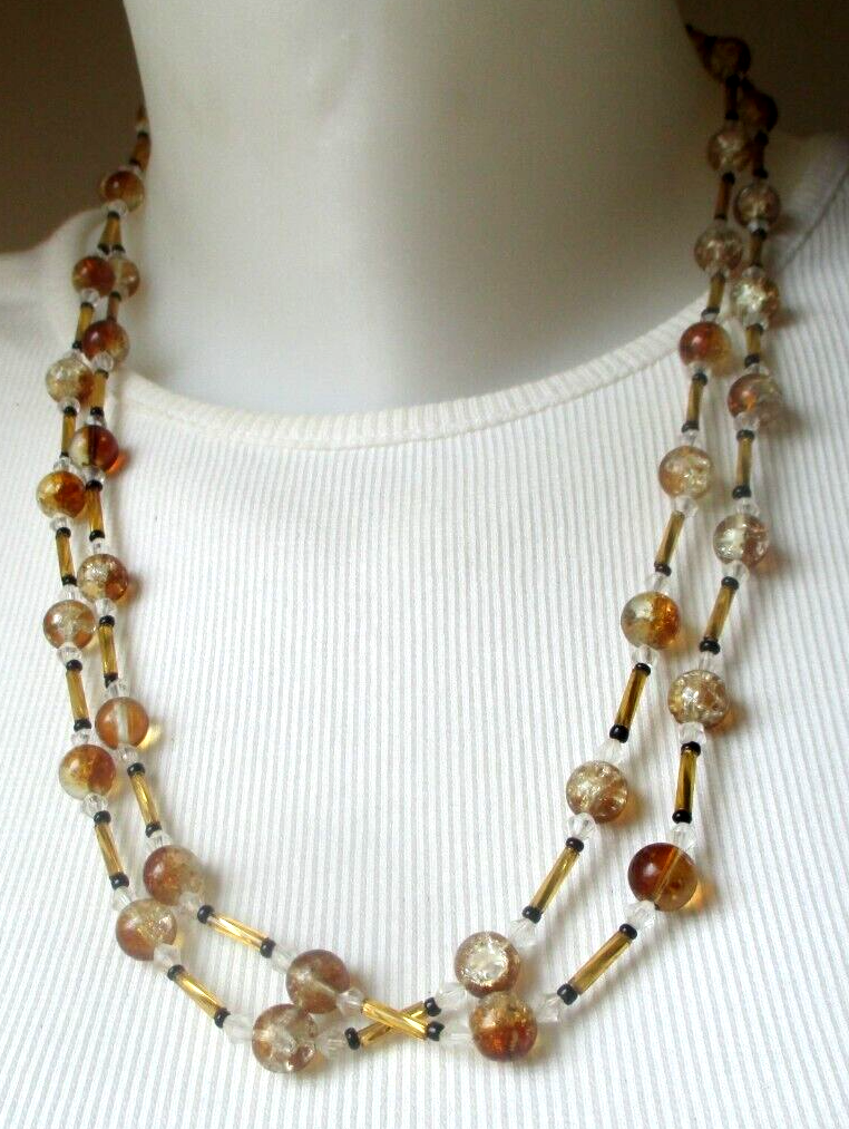 Magnifique Grand collier sautoir perles jaune ambré 115 cm bijou ...