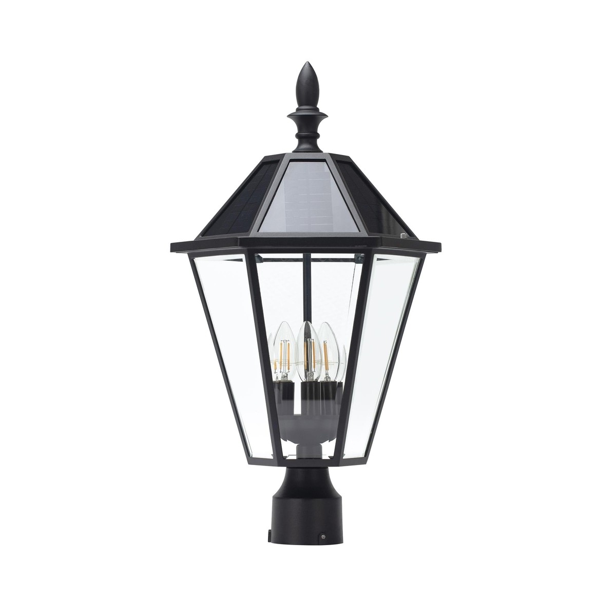 Solar Post Lantern Head Outdoor Decor, Outdoor Solar Lamp Post Lights,