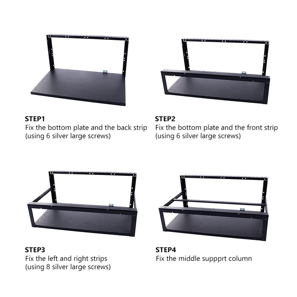 6 GPU Mining Case Rack Motherboard Bracket Open Mining Rig Frame Fixing ...
