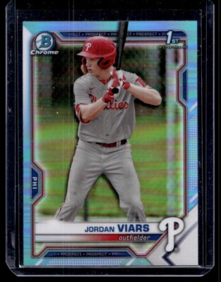 2021 Bowman Chrome Sky Blue Jordan Viars G29 Philadelphia Phillies #BDC ...