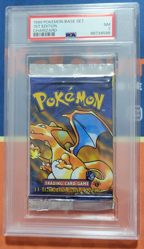 PSA 7 NM Base Set 1st Edition Charizard Art Booster Pack Pokemon Cards ...