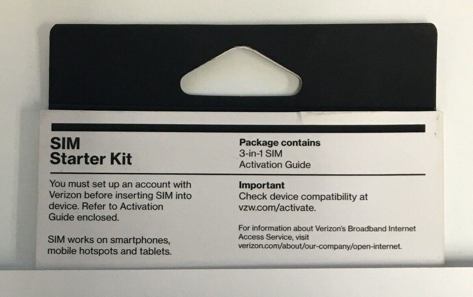 Verizon Bring Your Own Phone Verizon 3-in-1 Sim Card Starter Kit ...