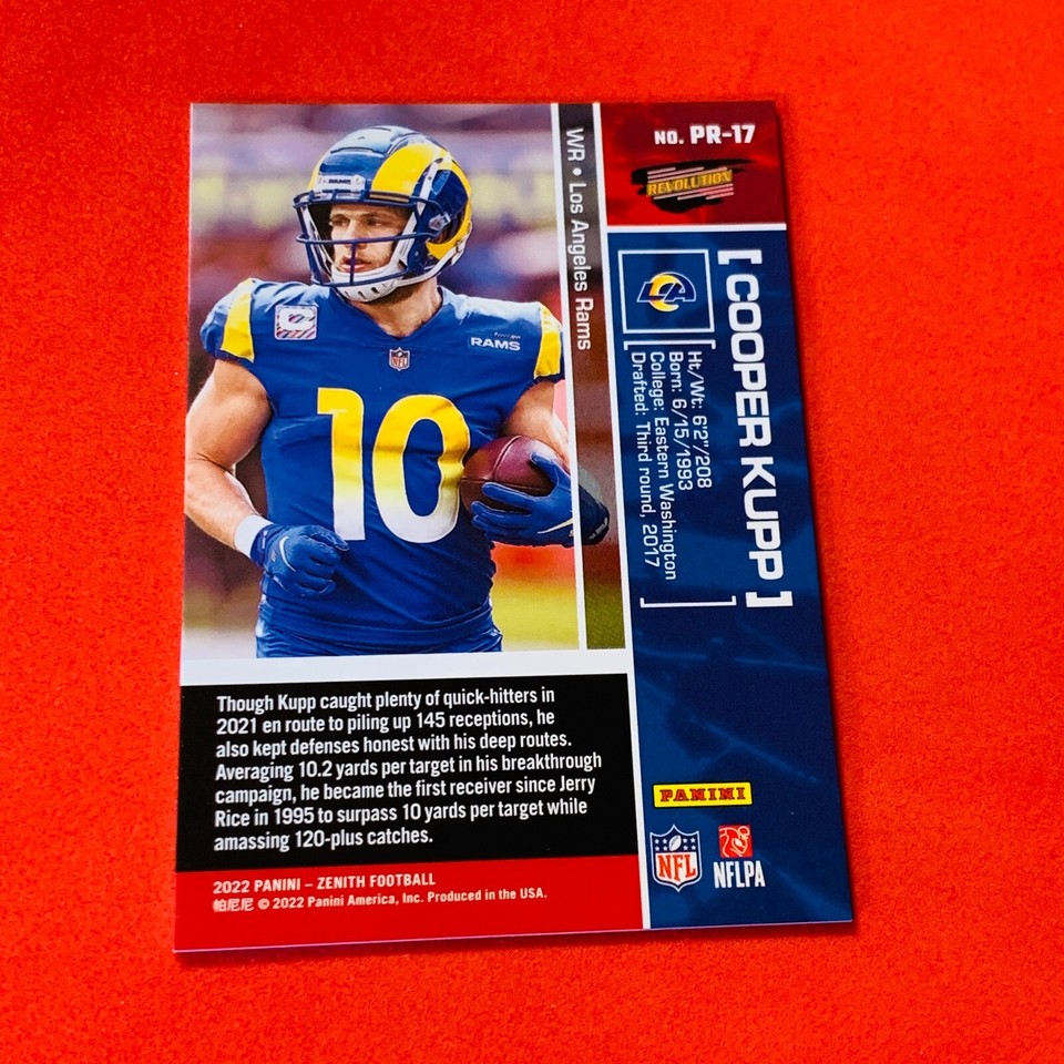 Cooper Kupp PACIFIC REVOLUTION Los Angeles Rams 2022 Zenith INSERT Card ...