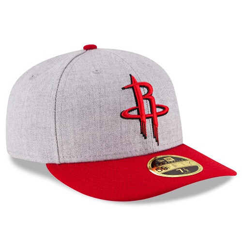 New Era Houston Rockets Fitted Hat NBA Authentic Low Profile Gray Red 2 ...
