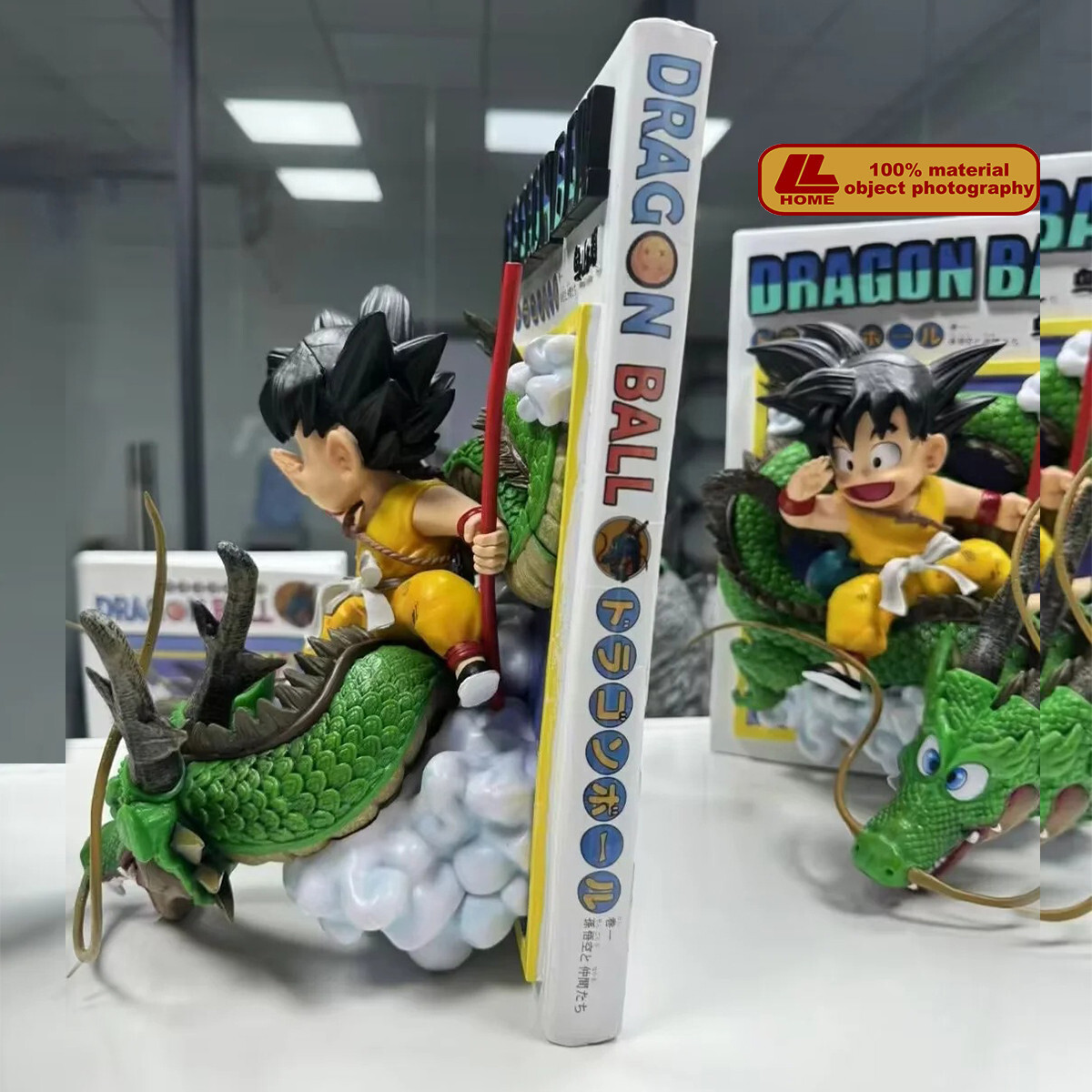 Anime Dragon Ball Z Title page kid Son Goku ride Shenron Figure Statue ...