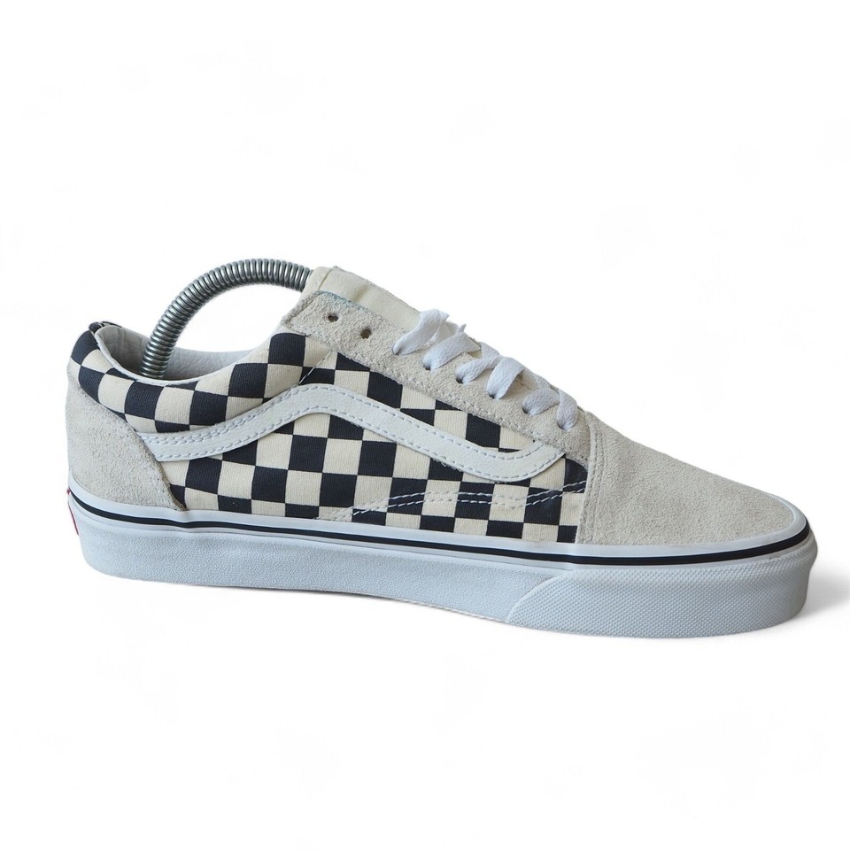 Vans Old Skool Checkerboard Skate Shoes Black / Cream Women's 9.5 | eBay