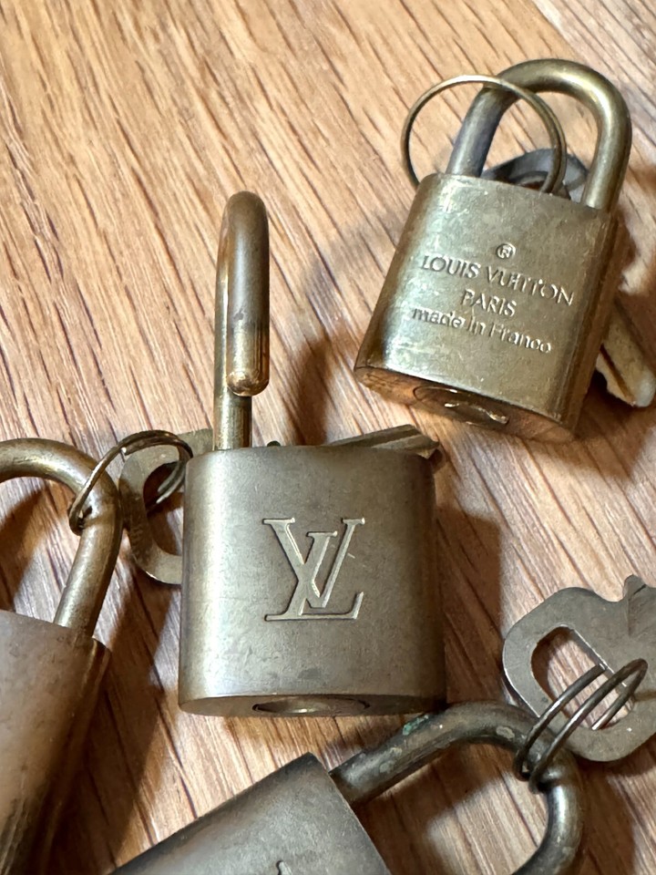 Authentic Louis Vuitton Gold Padlock with Keys - Vintage LV Lock ...