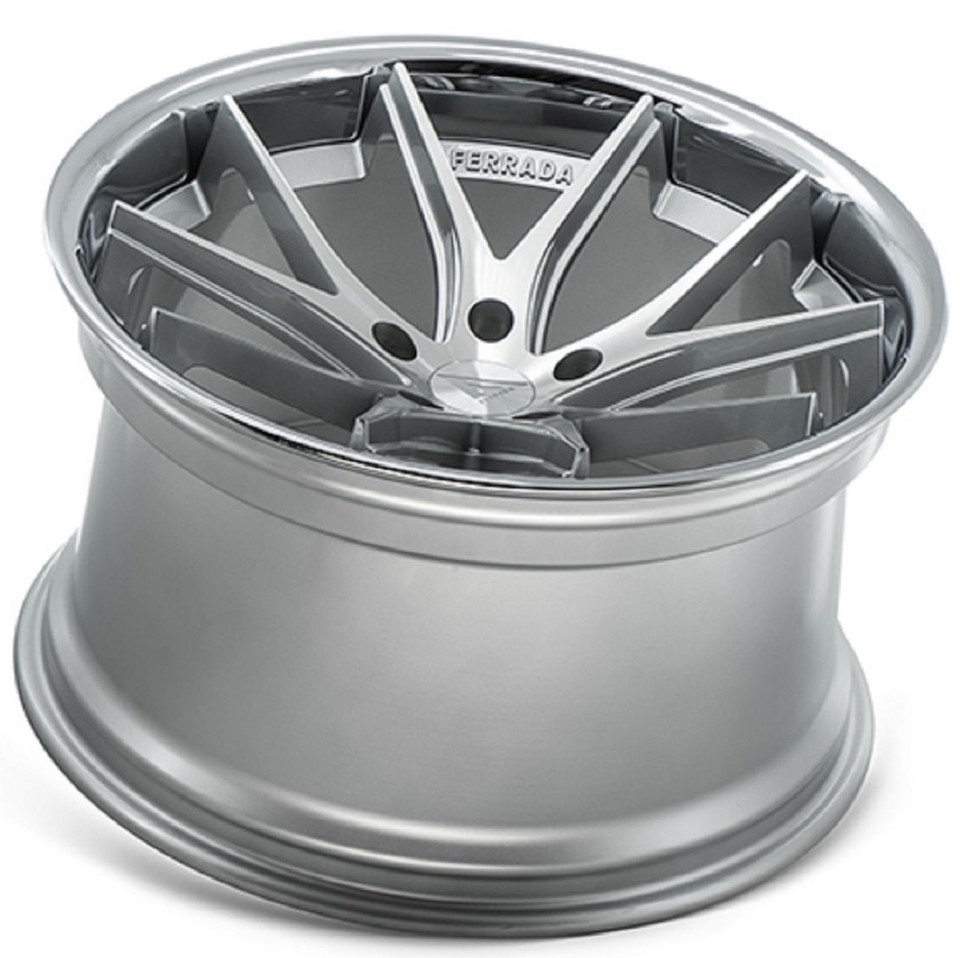22" STAGGERED FERRADA FR2 22x9 22x10.5 SILVER w/CHROME LIP CONCAVE ...