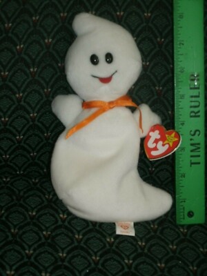 Ty Halloween Beanie * SPOOKY * Ghost *4th Generation * 8" * MWMT * 1995 ...