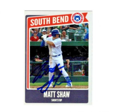 Matt Shaw South Bend Cubs signed autograph Custom baseball card Chicago ...