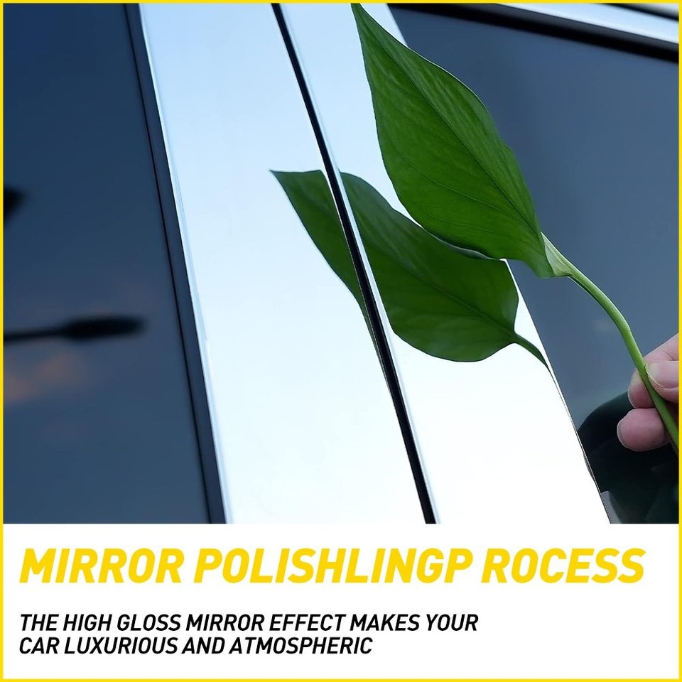 Chrome Posts Pillar Cover Door Trim Window Decal For 2009-2018 Dodge ...