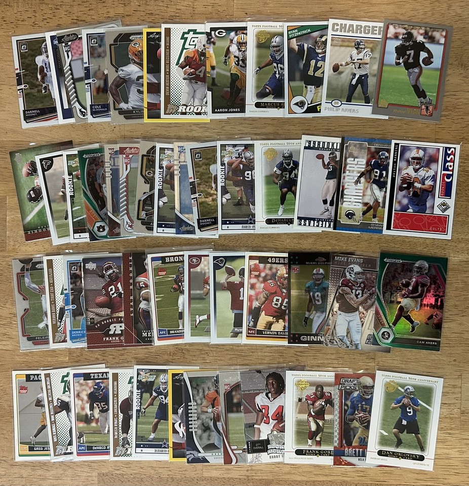Huge 50+ NFL football HOF Rookie Card RC Investor Lot Base Inserts ...