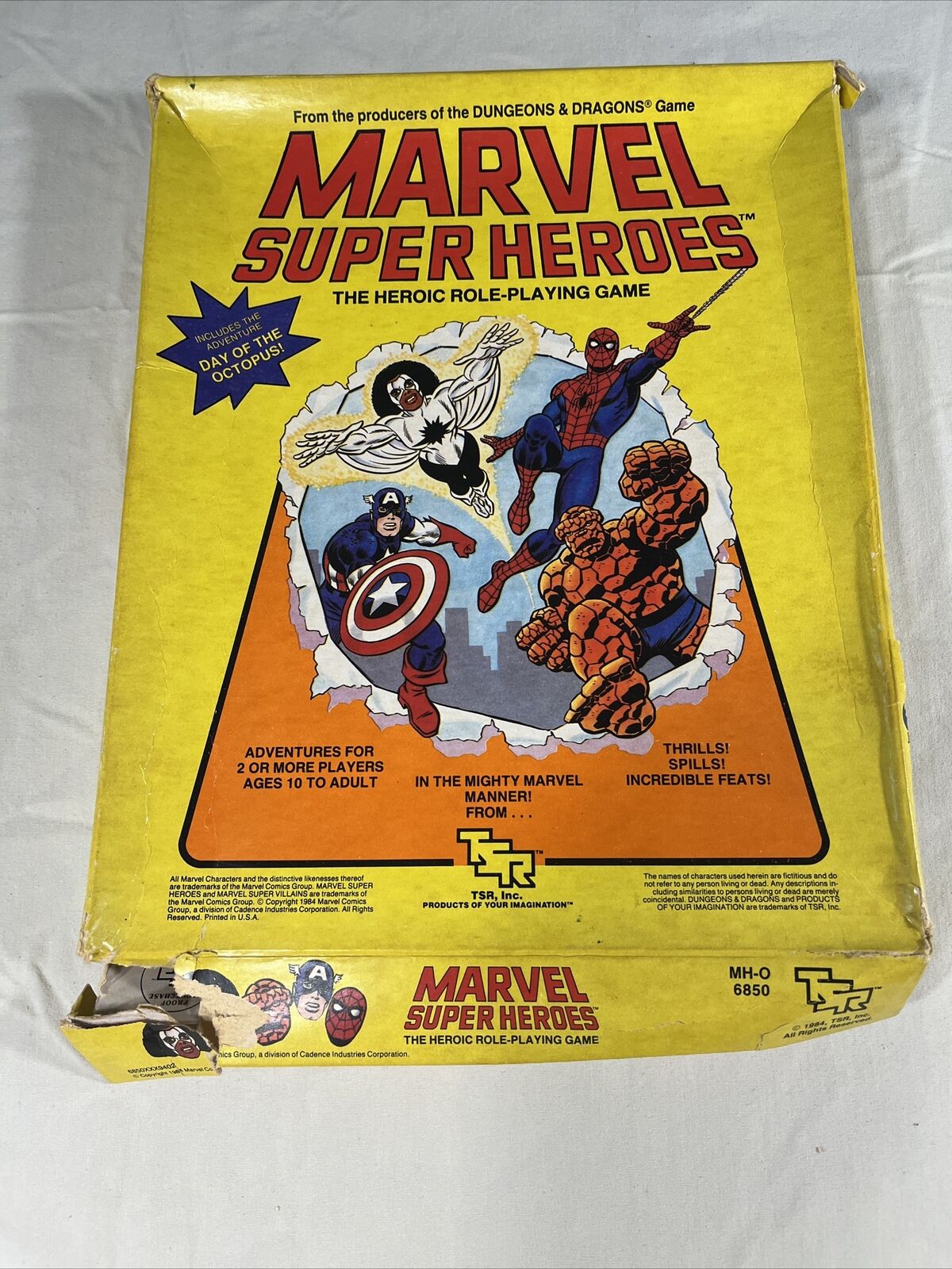 Vintage TSR Marvel Super Heroes RPG #6850 Uncut / Unpunched Pieces No ...