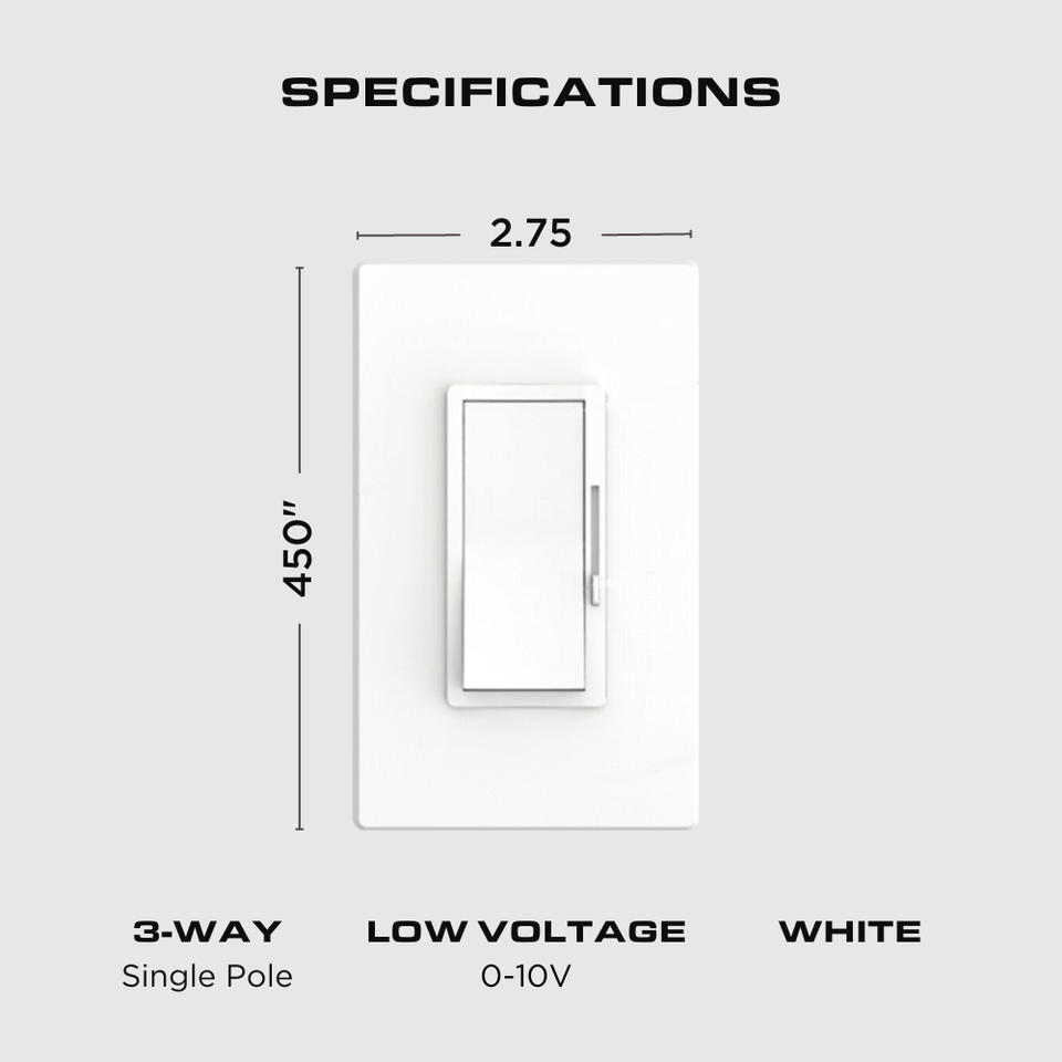 0-10V Electronic Low Voltage LED Wall ELV Dimmer Switch, 120-277V, 3 ...