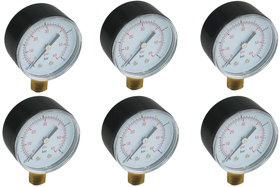 6 Pack of Pressure Gauge 0-60 PSI for Pentair and Hayward pool filters ...