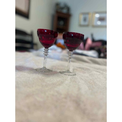 Ruby Red wine glasses antique set of 2 | eBay
