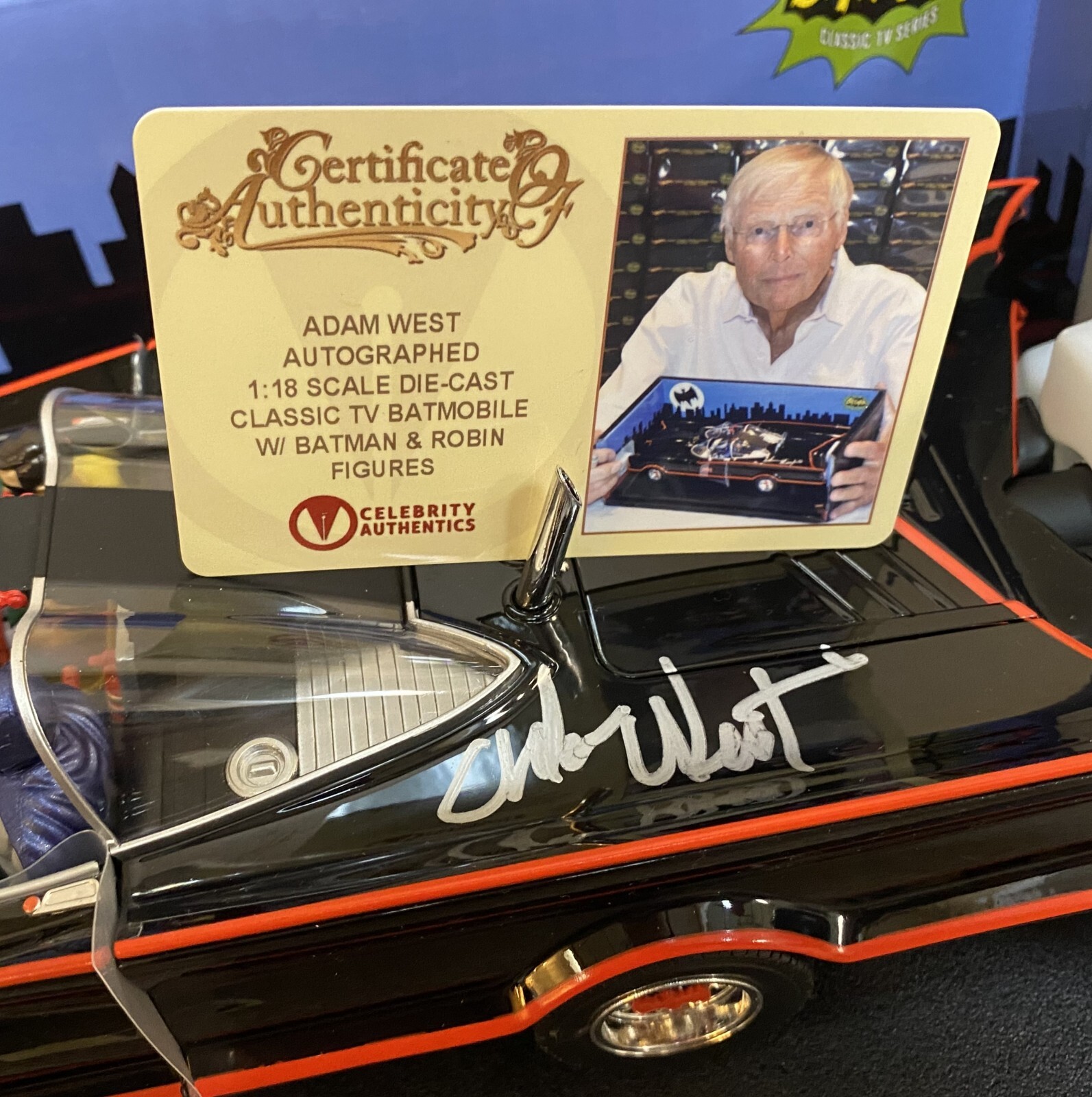 Autographed Batman & Robin ADAM WEST & BURT WARD 1966 Batmobile 1:18 ...