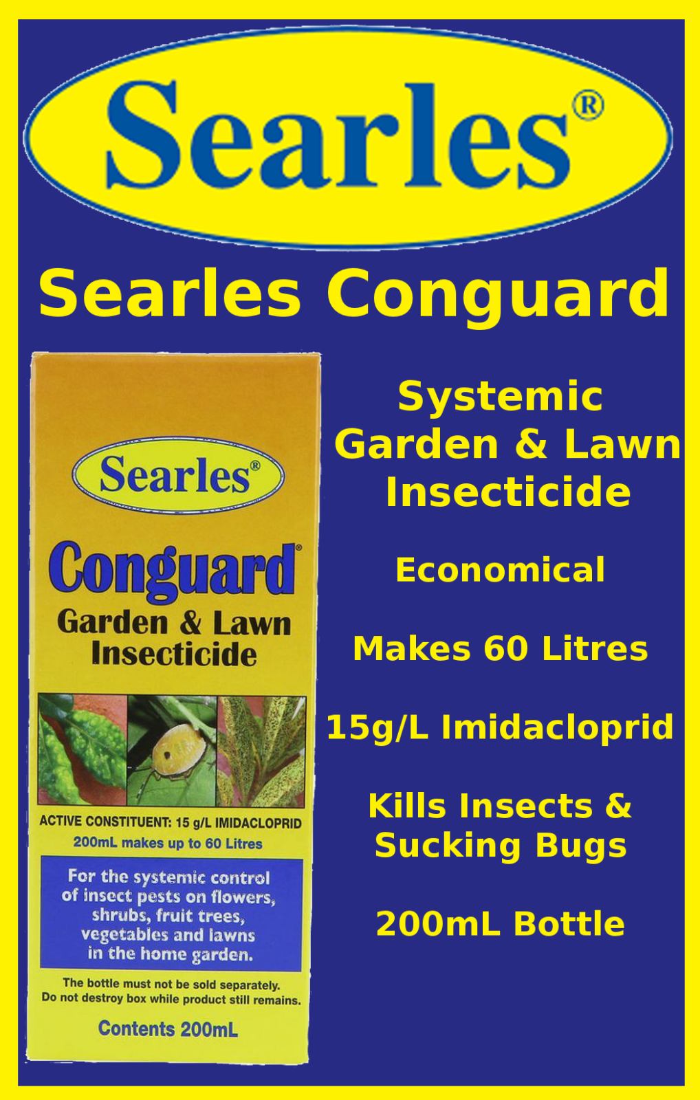 Searles CONGUARD Garden & Lawn Insecticide 200ml Makes 60L Australian ...