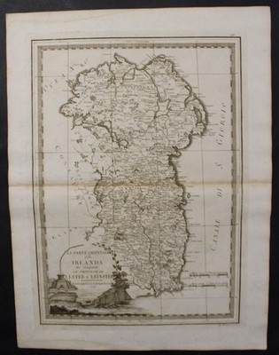 ULSTER LEINSTER EASTERN IRELAND 1795 CASSINI UNUSUAL ANTIQUE COPPER ...