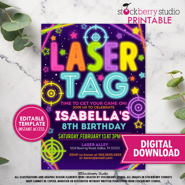 Laser Tag Party Invitation Templates Playing Laser Game Invitation