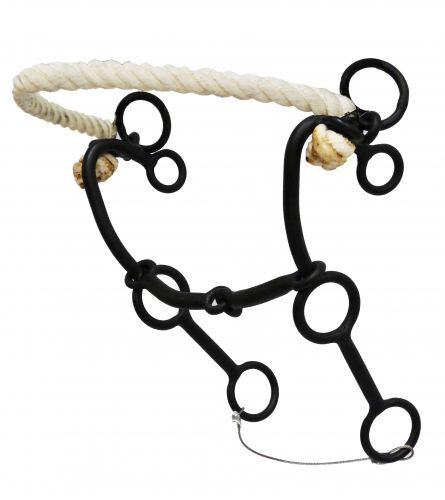 Showman Black Steel Combination Hackamore w/ Rope Nose | eBay