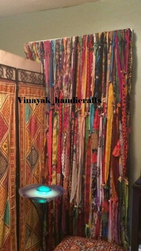 100 Strands, Bohemian gypsy rag Window Bohemian Valance Indian Backdrop ...