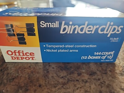 Office Depot Binder Clips Small 3/4 “ Inch 12 Boxes 0f 12 Clips - 144 ...