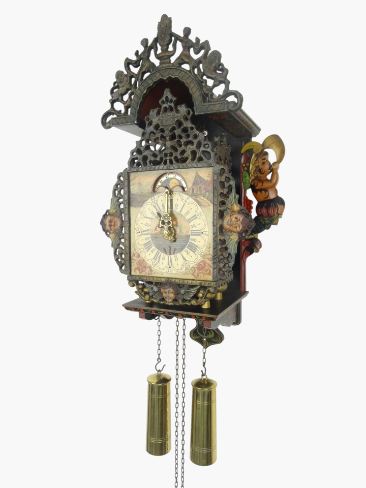 Vintage Antique Dutch Wall Clock Mermaid Friesian 8 day MOONPHASE ...