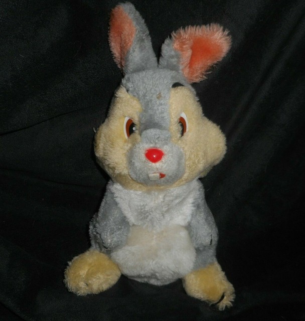 10" VINTAGE WALT DISNEY WORLD LAND GRAY THUMPER STUFFED ANIMAL PLUSH ...