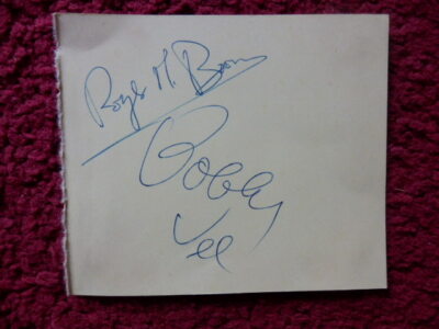 BOBBY VEE - AMERICAN POP SINGER - AUTOGRAPH | eBay