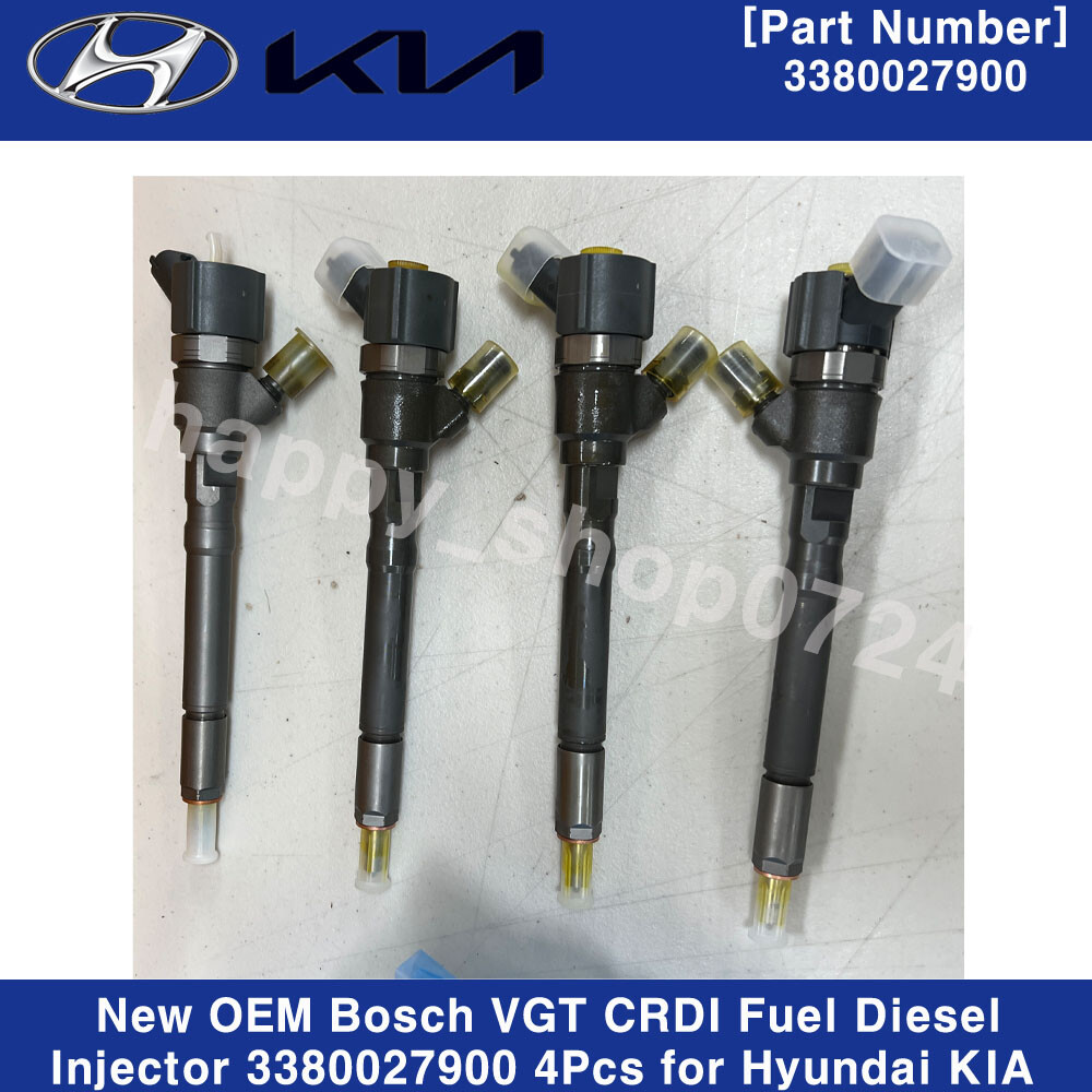 New OEM Bosch VGT CRDI Fuel Diesel Injector 3380027900 4Pcs for Hyundai ...