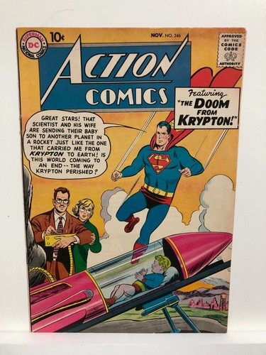 Action Comics # 246 VERY FINE+ Nov. 1958 Superman cover featured in the ...