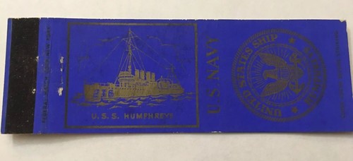 Vintage Matchbook Cover Matchcover US Military Navy Ship USS Humphreys ...