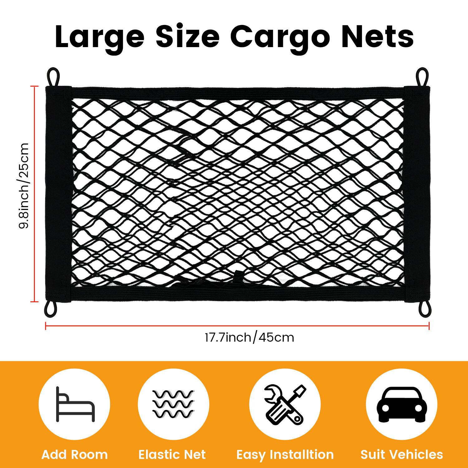 2x Extra Large Elastic Storage Net for Cargo Van Motorhome Mobile ...