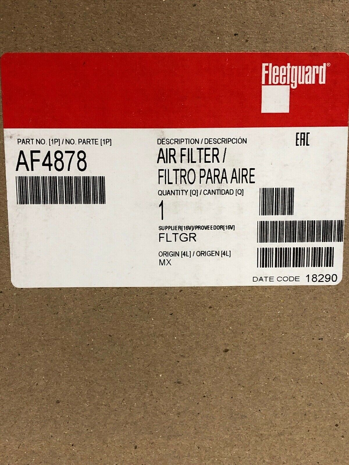 AF4878 FLEETGUARD AIR CLEANER-BLAW-KNOX-16480901 FORD-F3HZ9601A-LOT OF ...