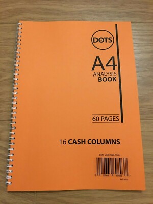 16 CASH COLUMNS ANALYSIS / ACCOUNTS BOOK - 60 PAGES BRAND NEW | eBay UK