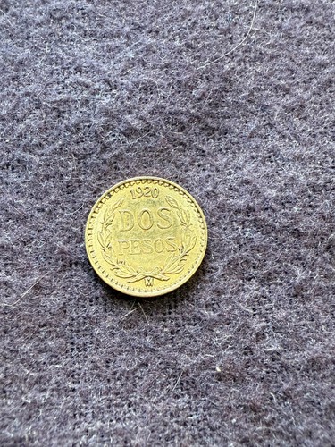 Mexico 1920 Dos 2 Peso Gold Coin * Original * Super Rare * Key Date ...