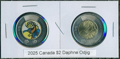 2025 Canada $2 Toonie Coin, Color/Non-color Celebrating Daphne Odjig ...