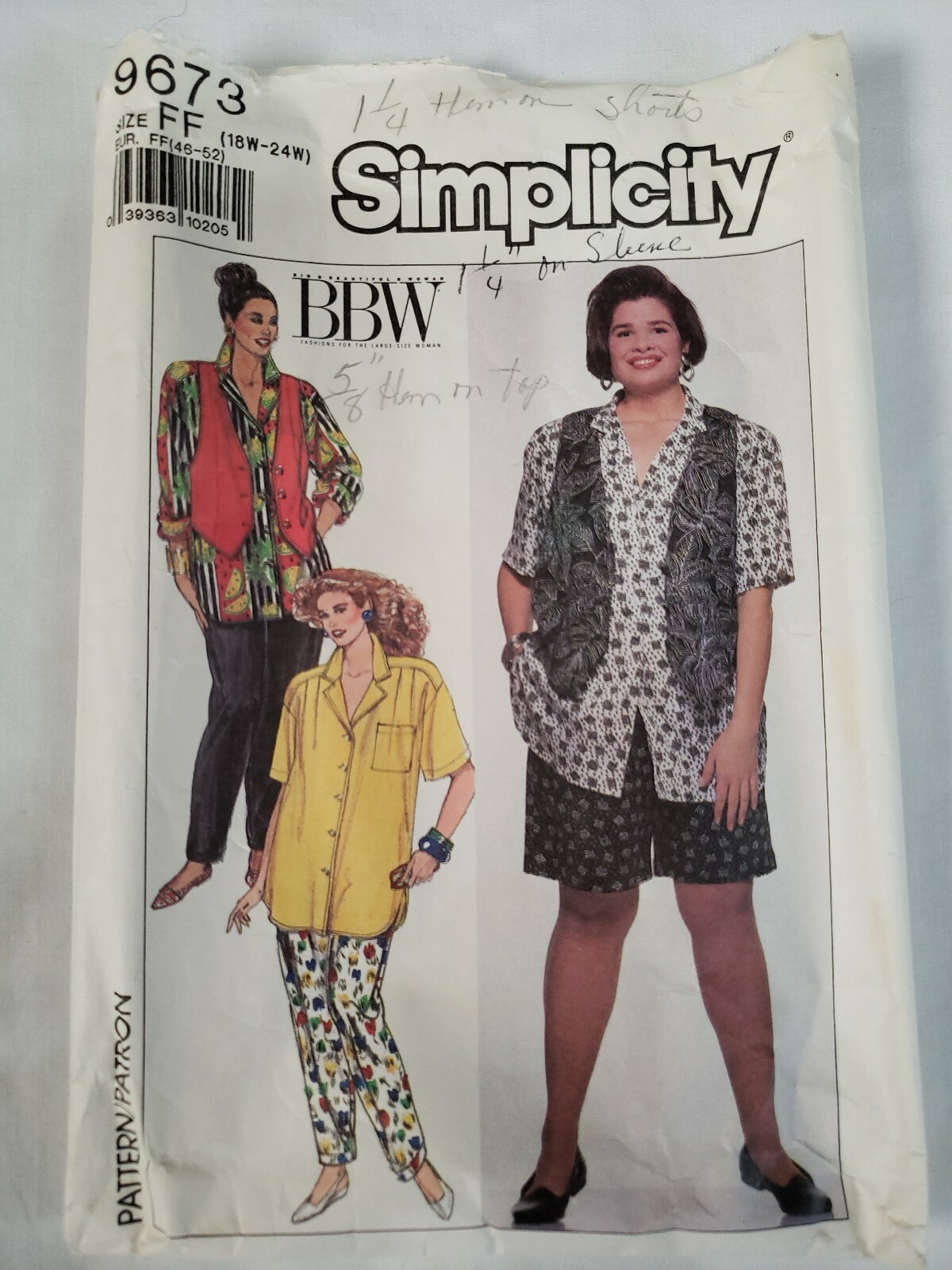 Simplicity Big Beautiful Woman Sewing Pattern 18W - 24W Separates #9673 ...