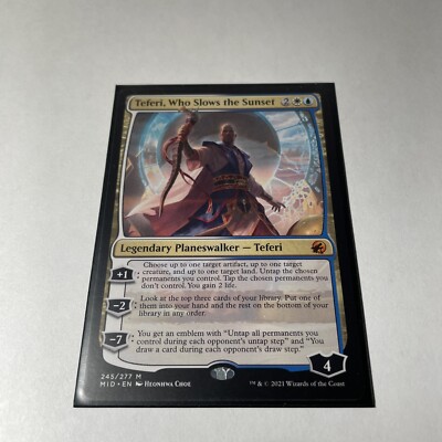 Teferi, Who Slows The Sunset NM MTG MID 245 / 277 Mythic Planeswalker ...