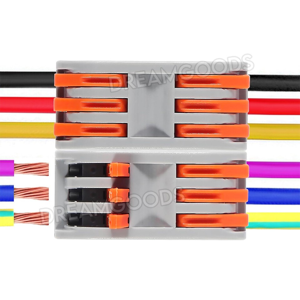 50PCS Lever Nut Electrical Cable Wire Connector Conductor Block Clamps ...