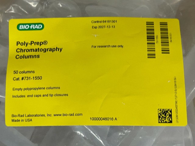 Bio-Rad 731-1550 Poly-prep Chromatography Columns 0.8 X 4 Cm for sale ...