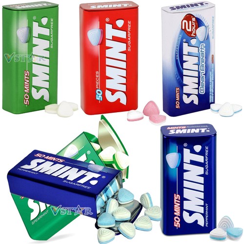 SMINT XXL PEPPERMINT STRAWBERRY SPEARMINT - SUGARFREE CANDY 50 MINTS IN ...
